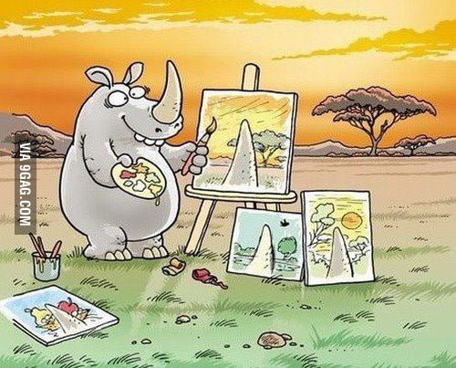 Poor rhino - 9GAG