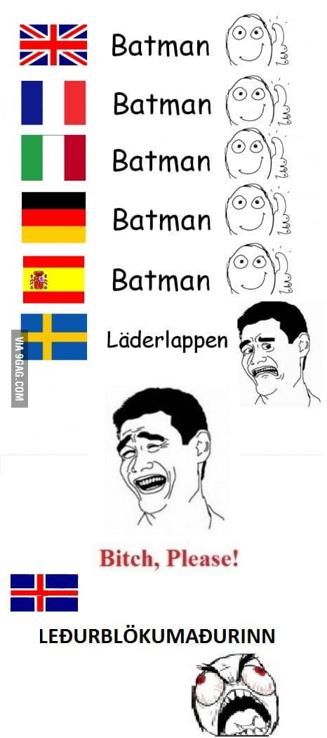 Batman in different languages - 9GAG