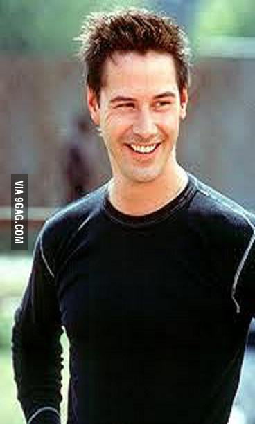 WOW! Keanu Reeves Smiling! - 9GAG