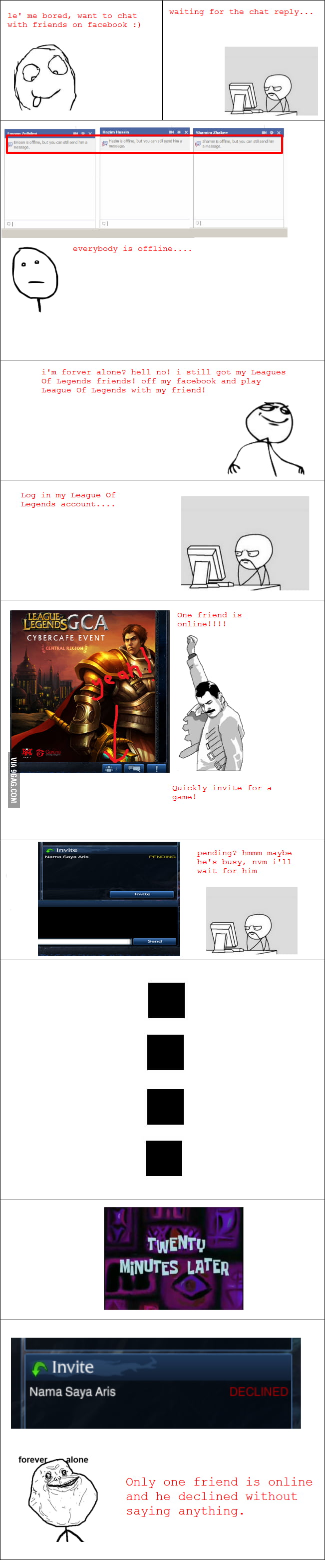Forever Alone Level : League Of Legends - 9GAG