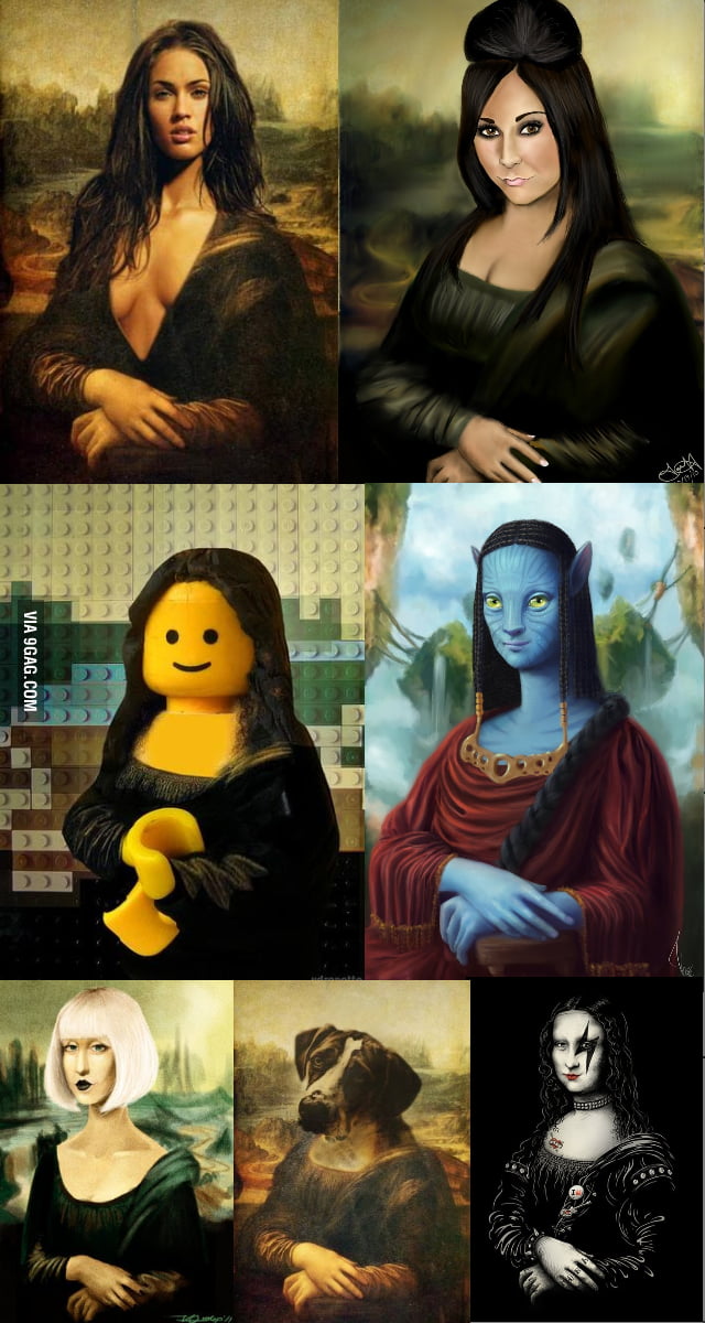 Different shapes of Mona Lisa - 9GAG