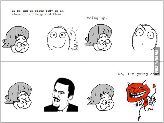 Elevator trolling - 9GAG