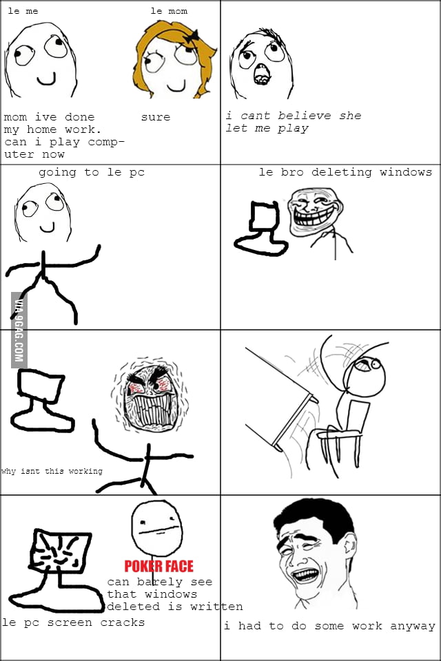 Computer rage - 9GAG