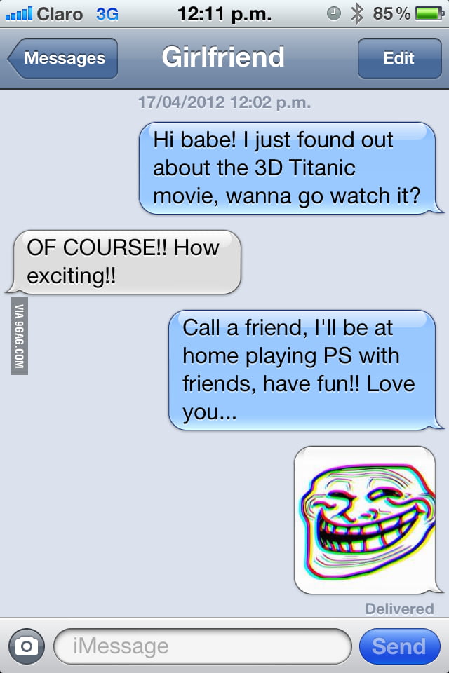 Trolling lvl: 3D - 9GAG