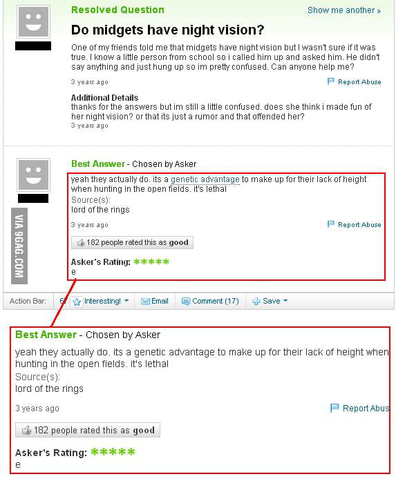 Epic yahoo answer is epic - 9GAG