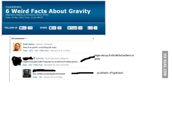 Sh*t gravity - 9GAG