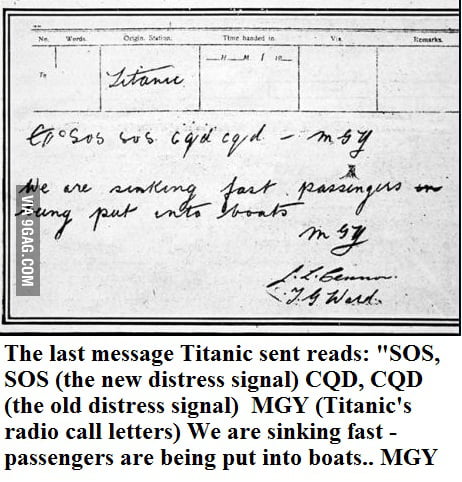 Titanic's last telegram - 9GAG