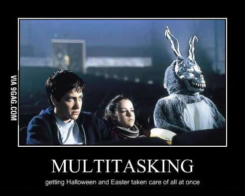 Multitasking in a movie - 9GAG