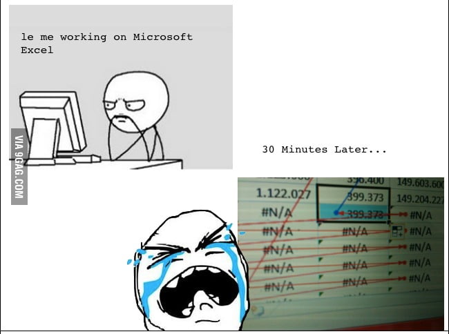 Fail in Excel - 9GAG