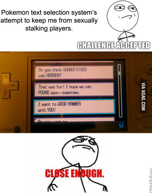Pokemon text selection system - 9GAG