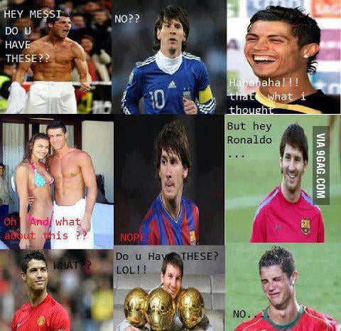 Messi trolling Ronaldo - 9GAG