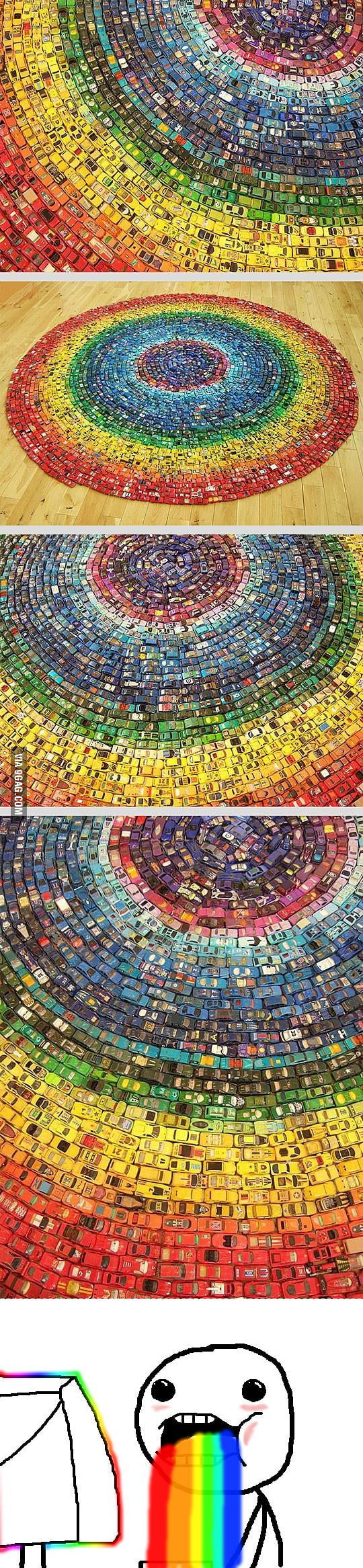 Rainbow Puke Rug - 9GAG