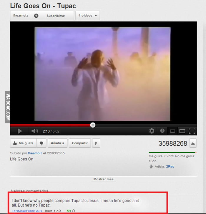 Epic comment lvl:2pac - 9GAG