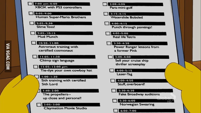 Schedule level: The Simpsons - 9GAG