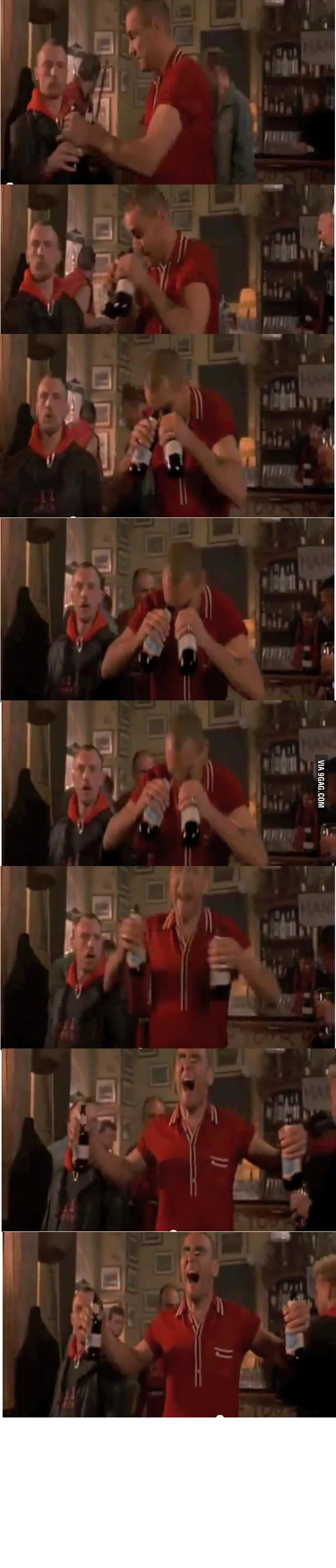 Opening a bottle with eye sockets - 9GAG