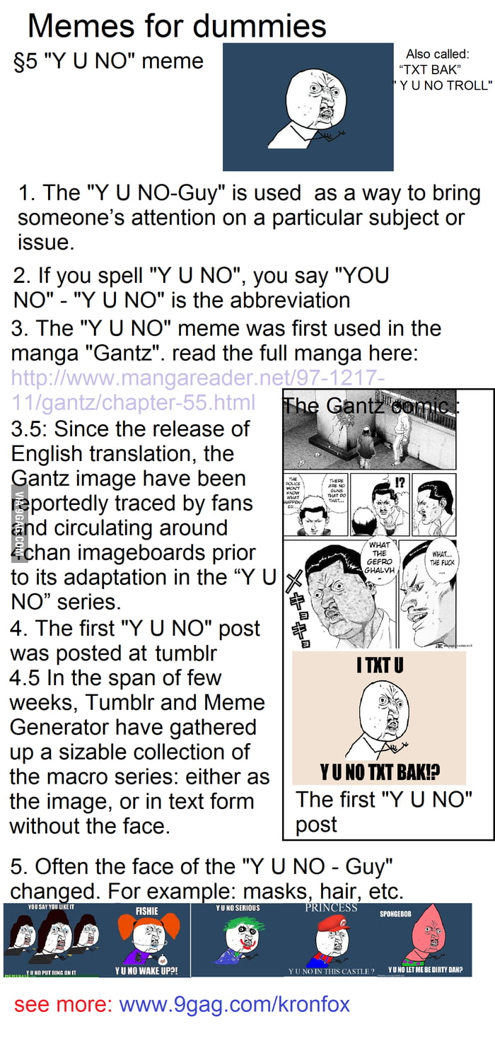 Memes for Dummies 5: Y u no - 9GAG