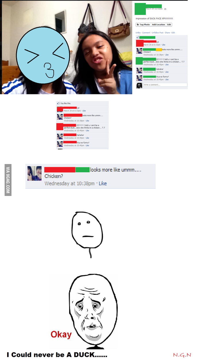 Duck face fail - 9GAG