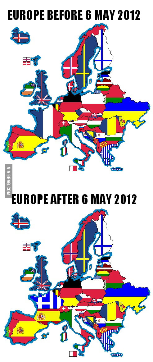 Europe's Evolution in 2012 - 9GAG