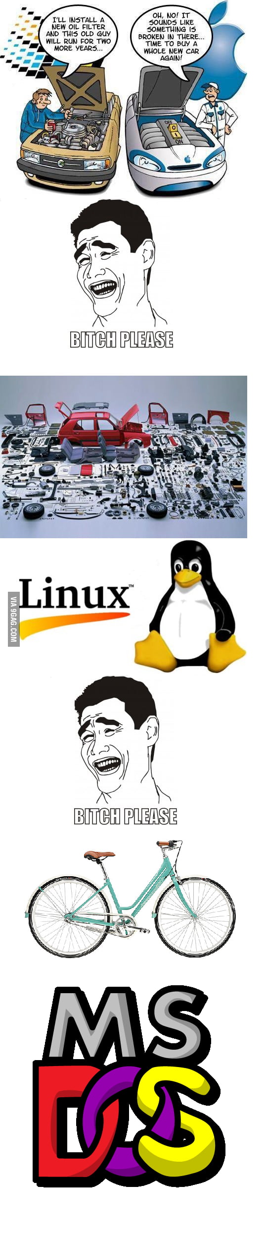 Windows vs OS X vs Linux vs MS-DOS - 9GAG Windows vs OS X vs Linux vs MS-DOS - 9GAG