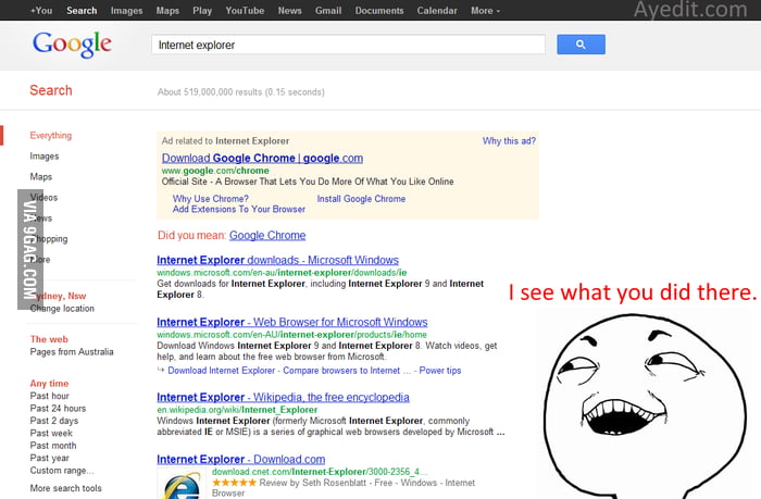 Intense Google Chrome advertising is intense. - 9GAG