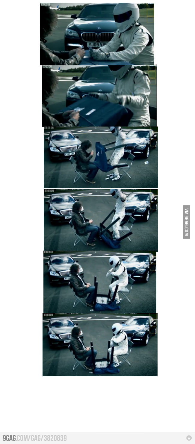 Flipping table lvl: The Stig - 9GAG