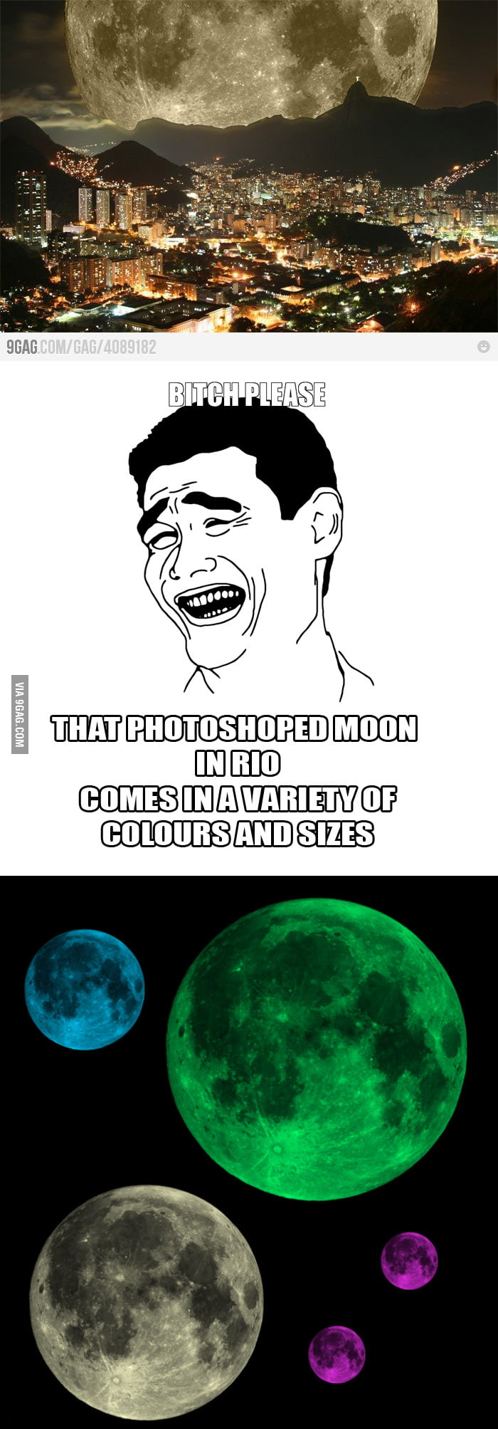 Major facepalm, "the moon in Rio" - 9GAG