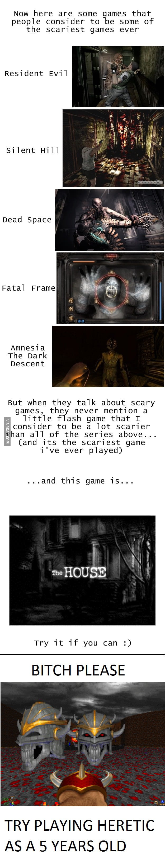 Scariest game ever (HERETIC) - 9GAG