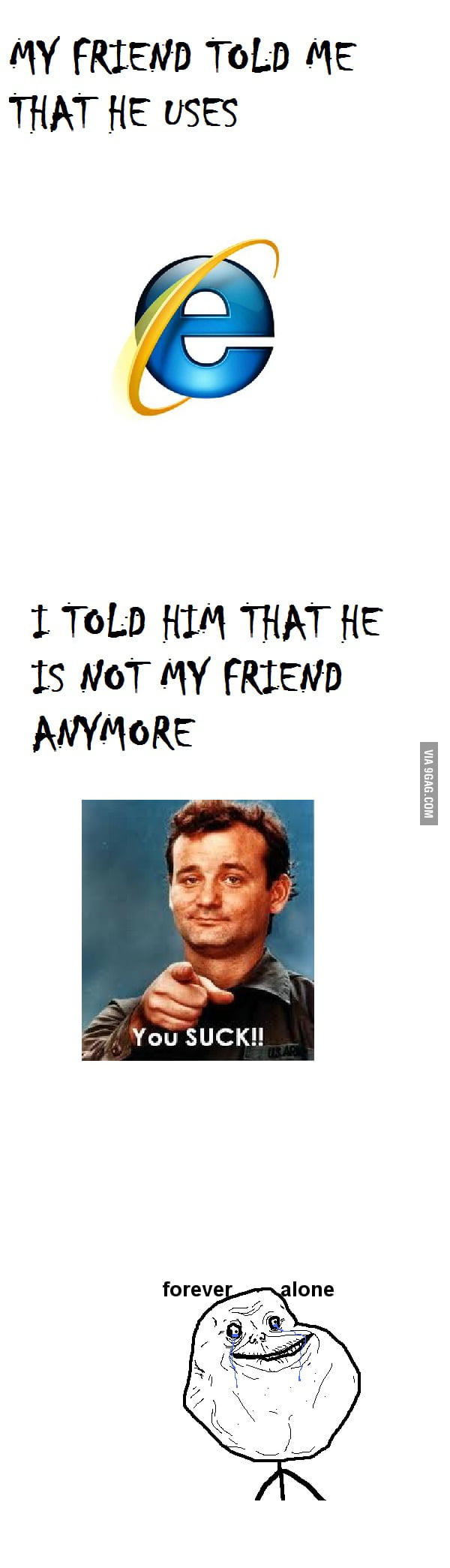 Forever alone lvl : internet explorer - 9GAG