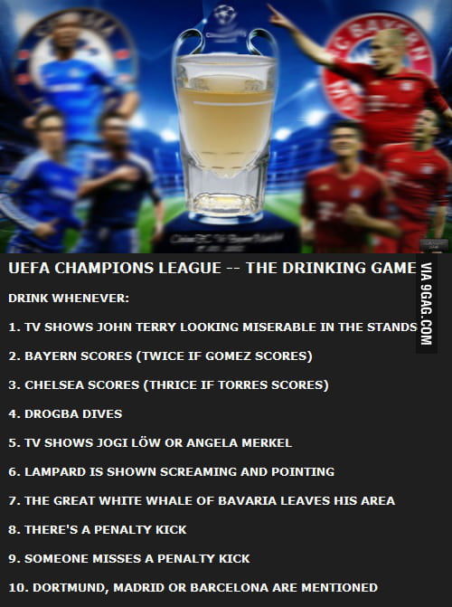 UEFA Champions League Drinking Game - 9GAG