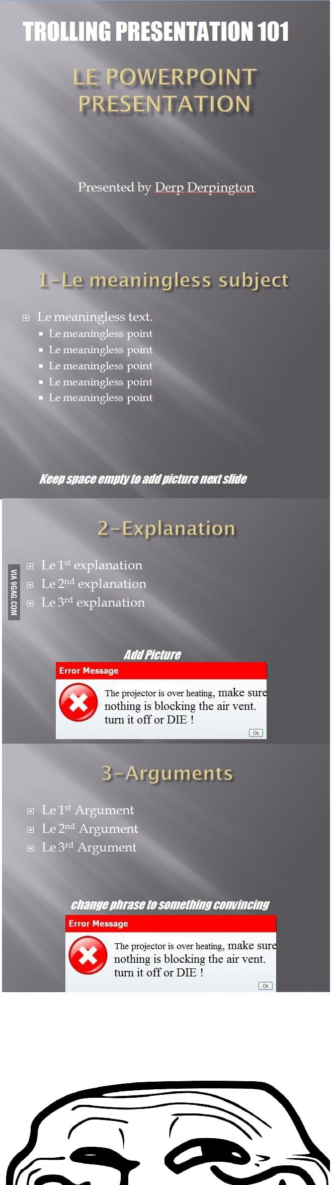 How to troll a powerpoint presentation - 9GAG