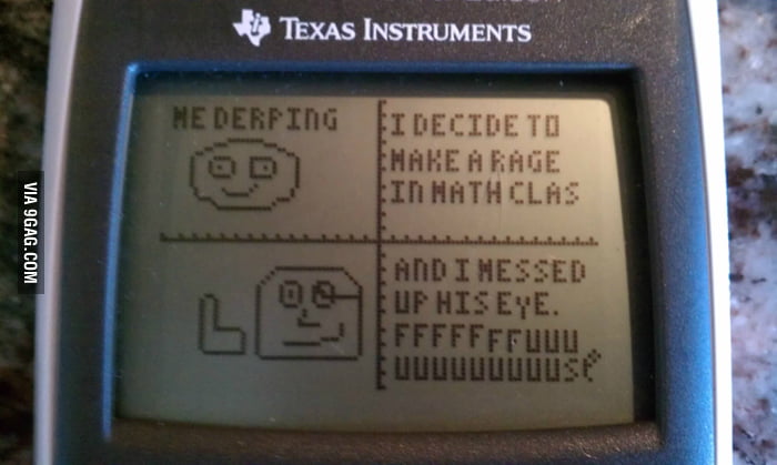 Rage comic on a calculator - 9GAG