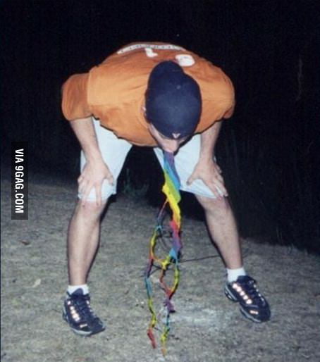 Puking rainbows... literally! - 9GAG