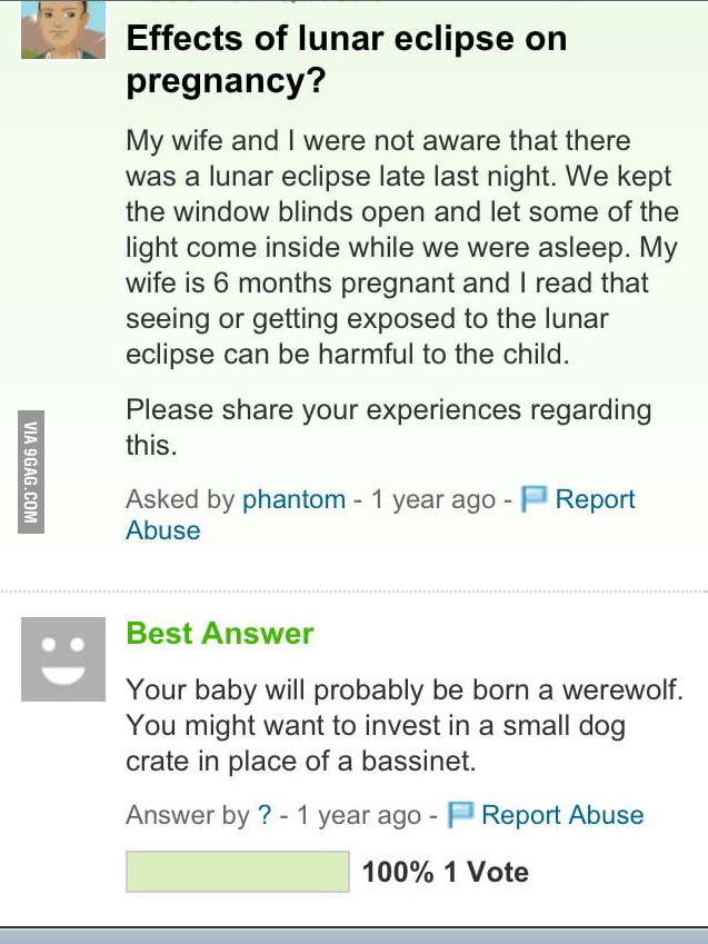 Effects of lunar eclipse - 9GAG