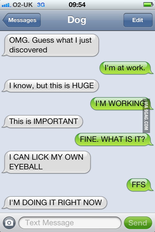 Texts from dog - 9GAG