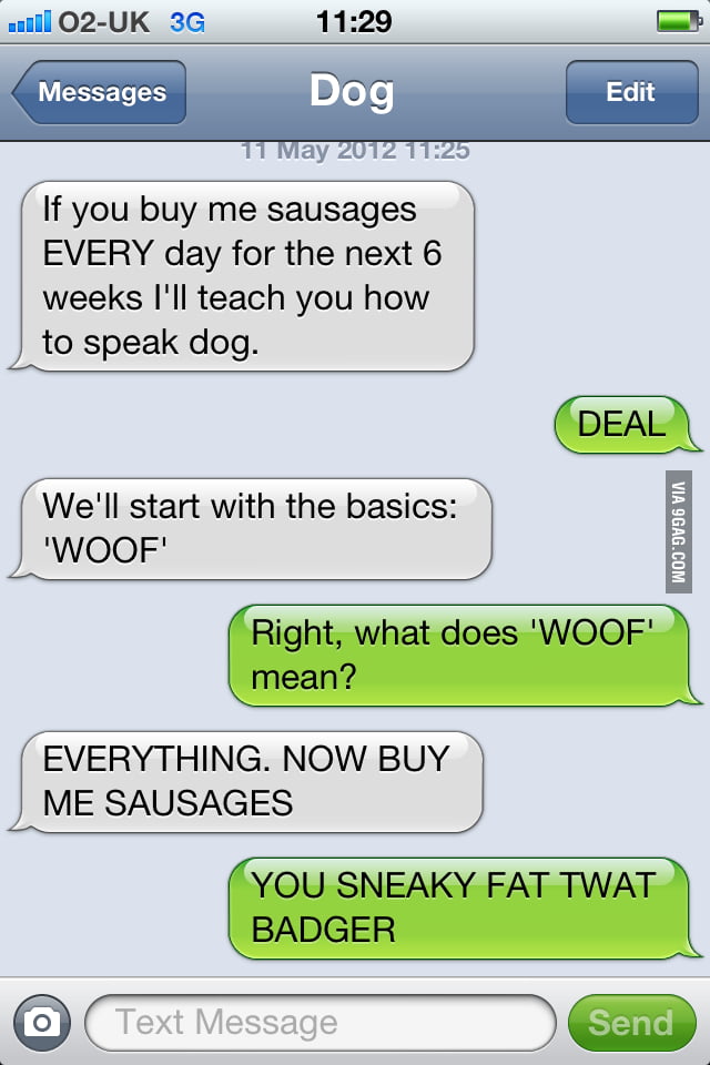 Text from dog - 9GAG