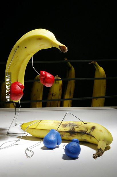 Fighting bananas - 9GAG