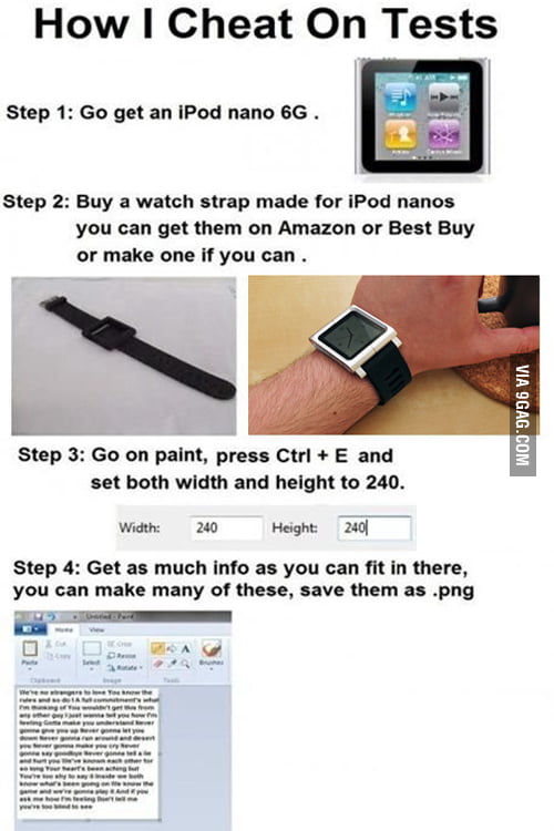 Cheating level: Ipod nano - 9GAG