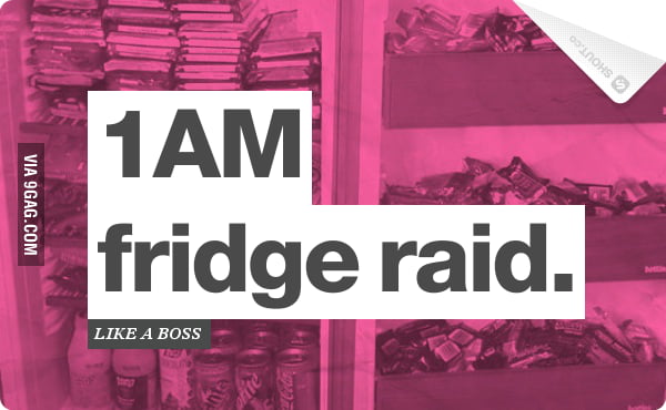 1AM fridge raid (like a boss) - 9GAG