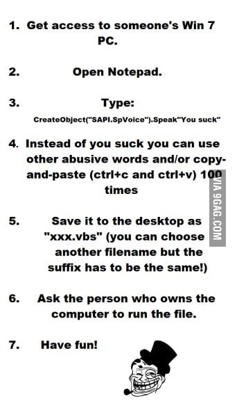 How to troll somebody with Windows 7 - 9GAG