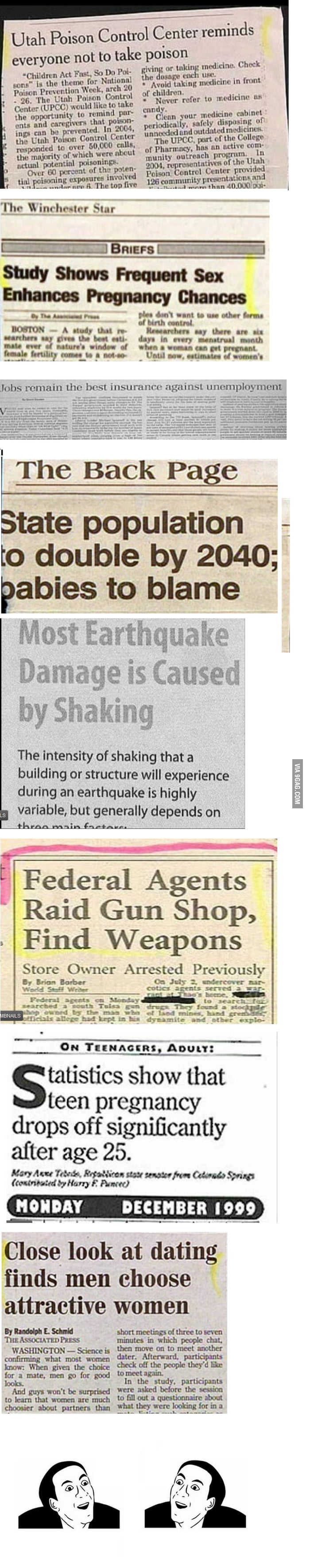 Most Obvious Headlines Ever - 9GAG