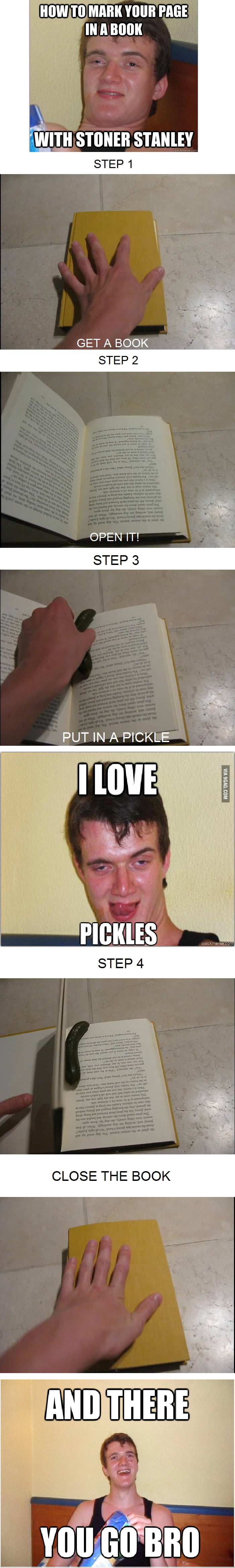 How To Mark Your Page In a Book With Stoner Stanley - 9GAG