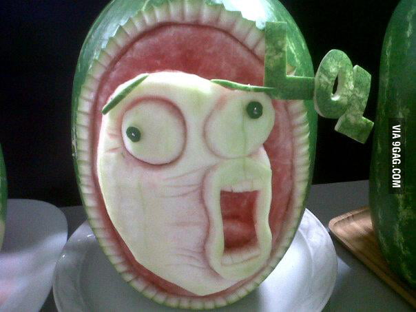 LOL guy made with watermelon - 9GAG
