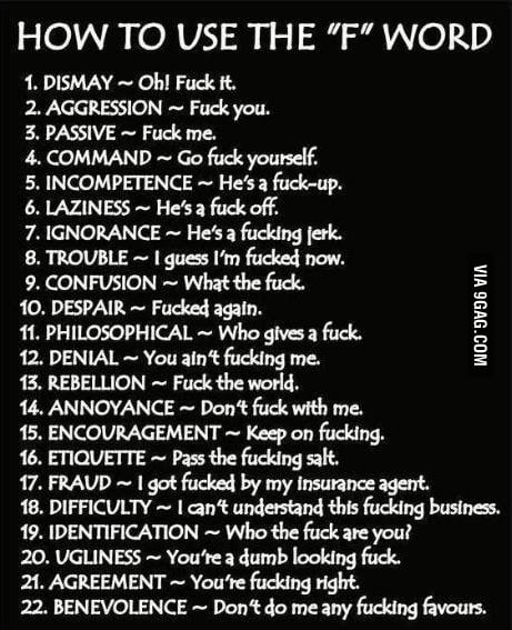 How to use the ''F'' word - 9GAG