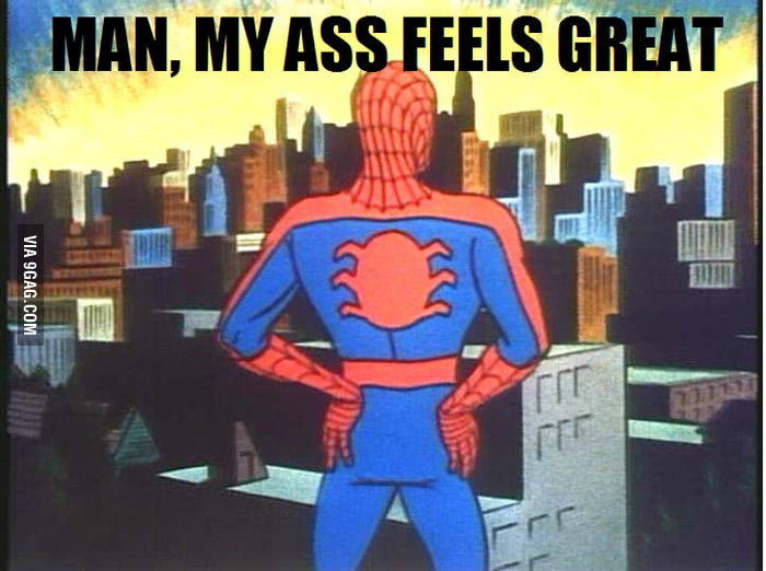 Spider-man's ass feels GRRRRRRRREAT - 9GAG