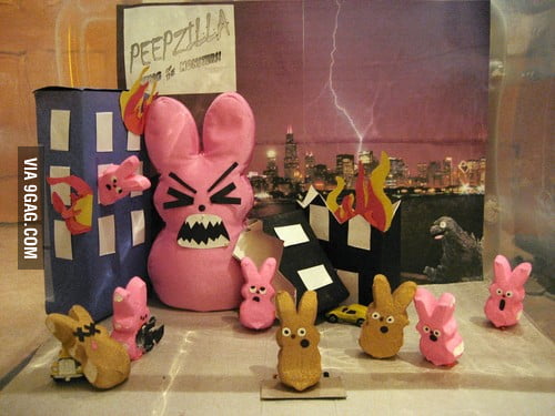 Marshmallow Peep Godzilla - 9GAG