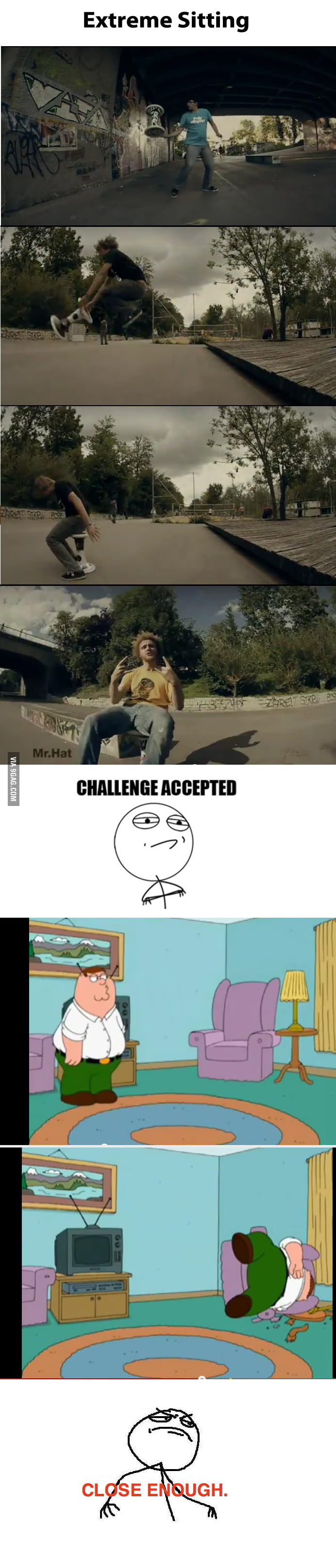 Extreme sitting challenge - 9GAG