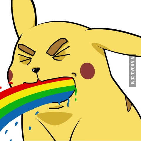 A wild Pikachu Appears..... Puking Rainbows - 9GAG