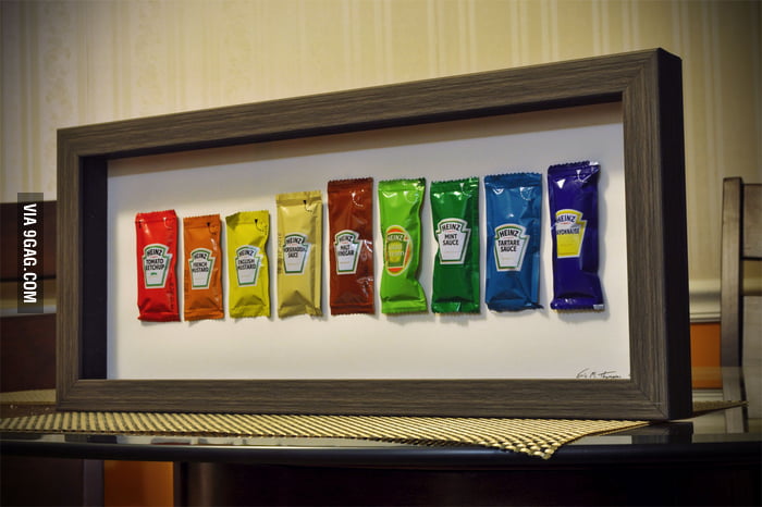 Condiment packet art - 9GAG