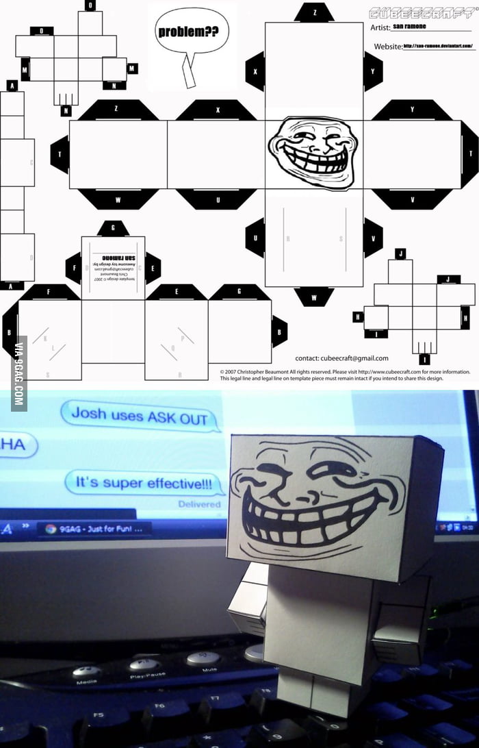 Minecraft trollface.... problem? - 9GAG