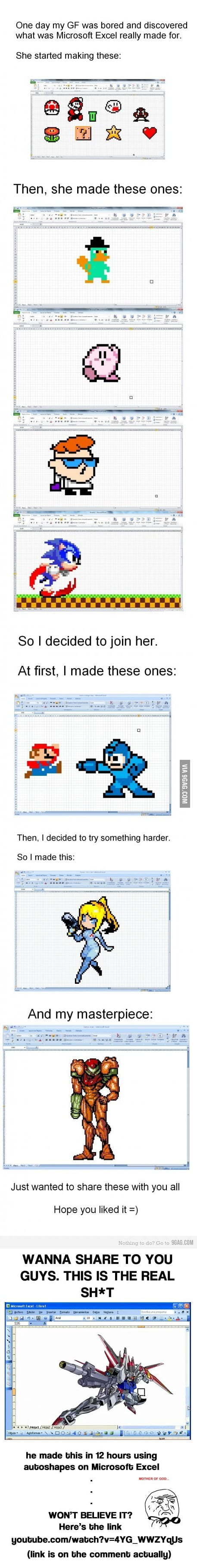 "Illustration Level: Microsoft Excel" B*tch pls!THINK AGAIN - 9GAG